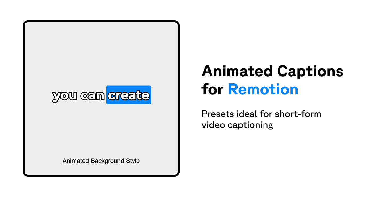 Animated captions | Remotion Pro